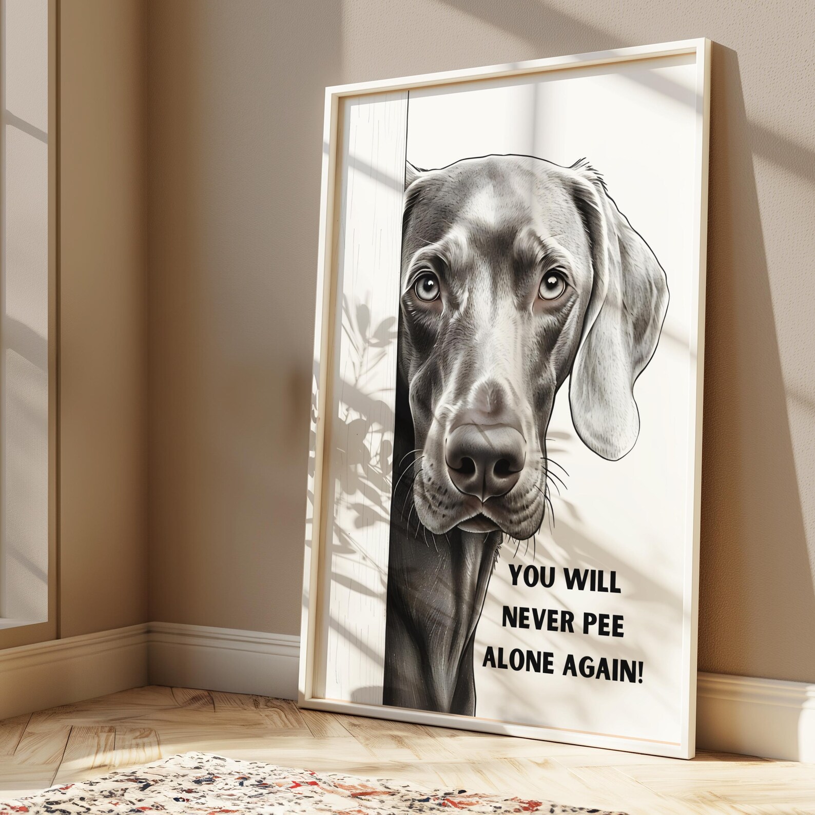 Funny Weimaraner Bathroom Wall Art - Pet Lover Bathroom Decor - "you ...