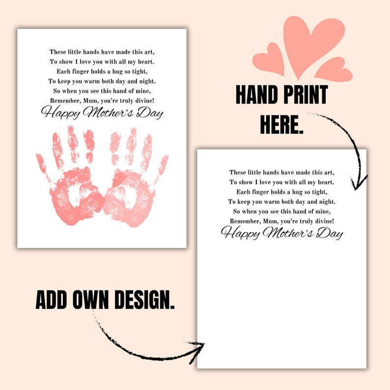 Mother’s Day Handprint Craft -DIY Printable Handprint Art - Mother’s ...