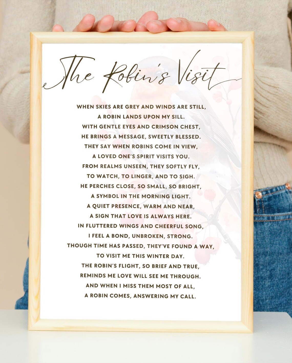 Robin Family Remembrance Printable Present,memory Robin Design Wall ...