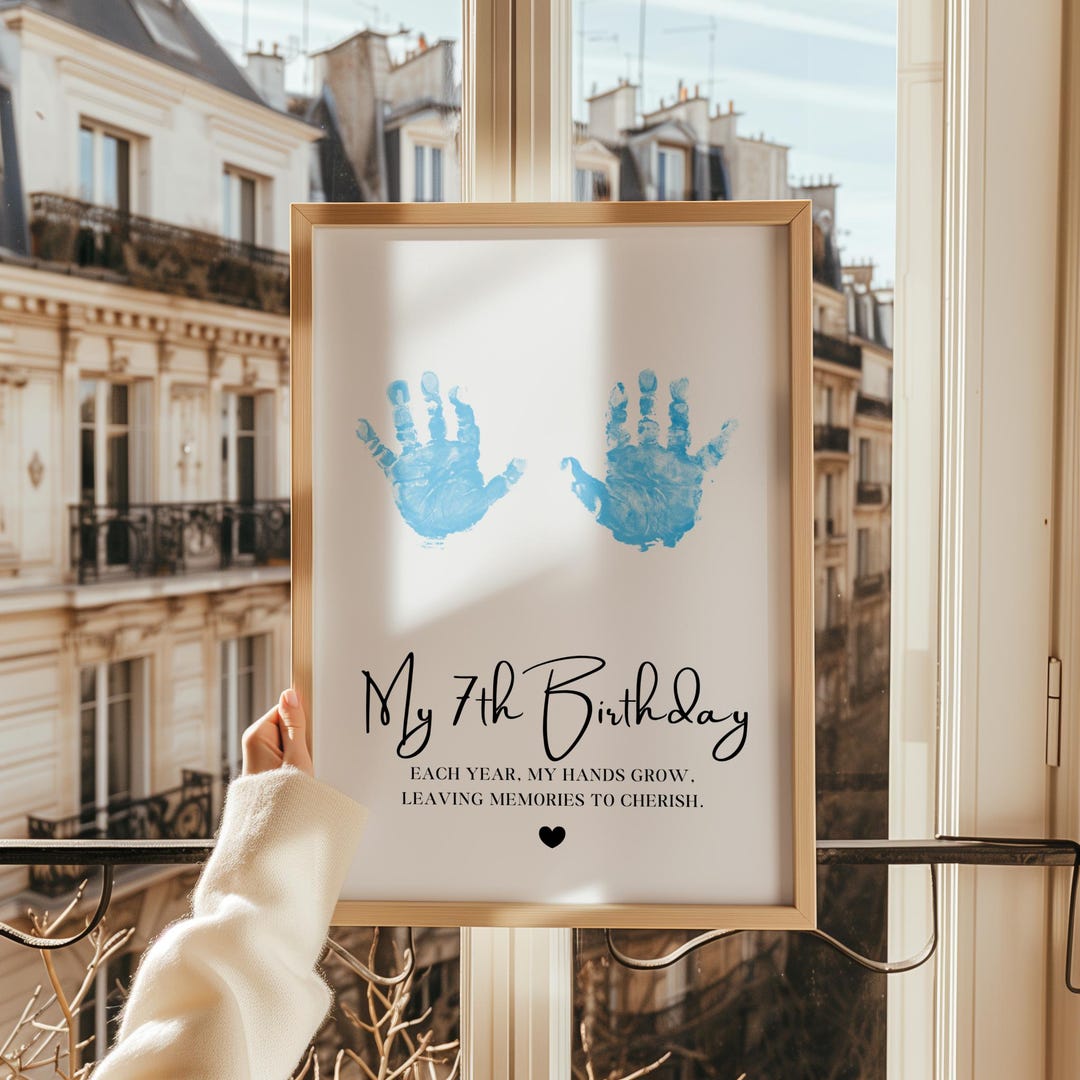 Birthday Handprint Keepsake - Child’s Handprint Memory - My 1st ...