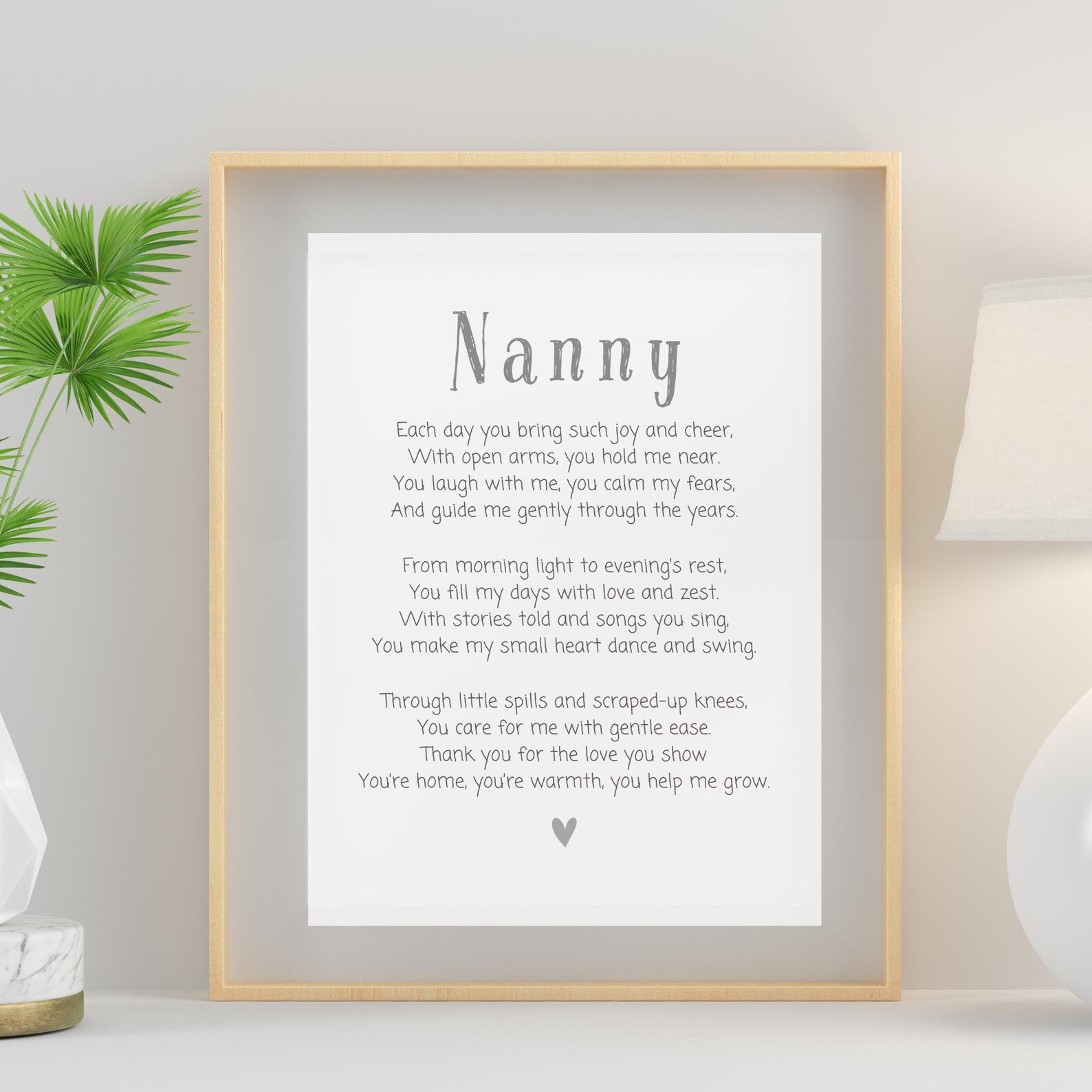 Nanny Poem Print - Gift for Nanny, Grandma, or Grandparent - Birthday ...