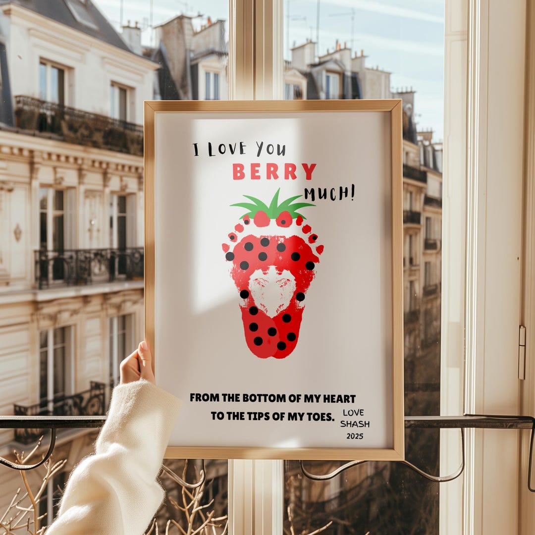 I Love You Berry Much Kids Craft Gift - Kids Footprint Activity ...