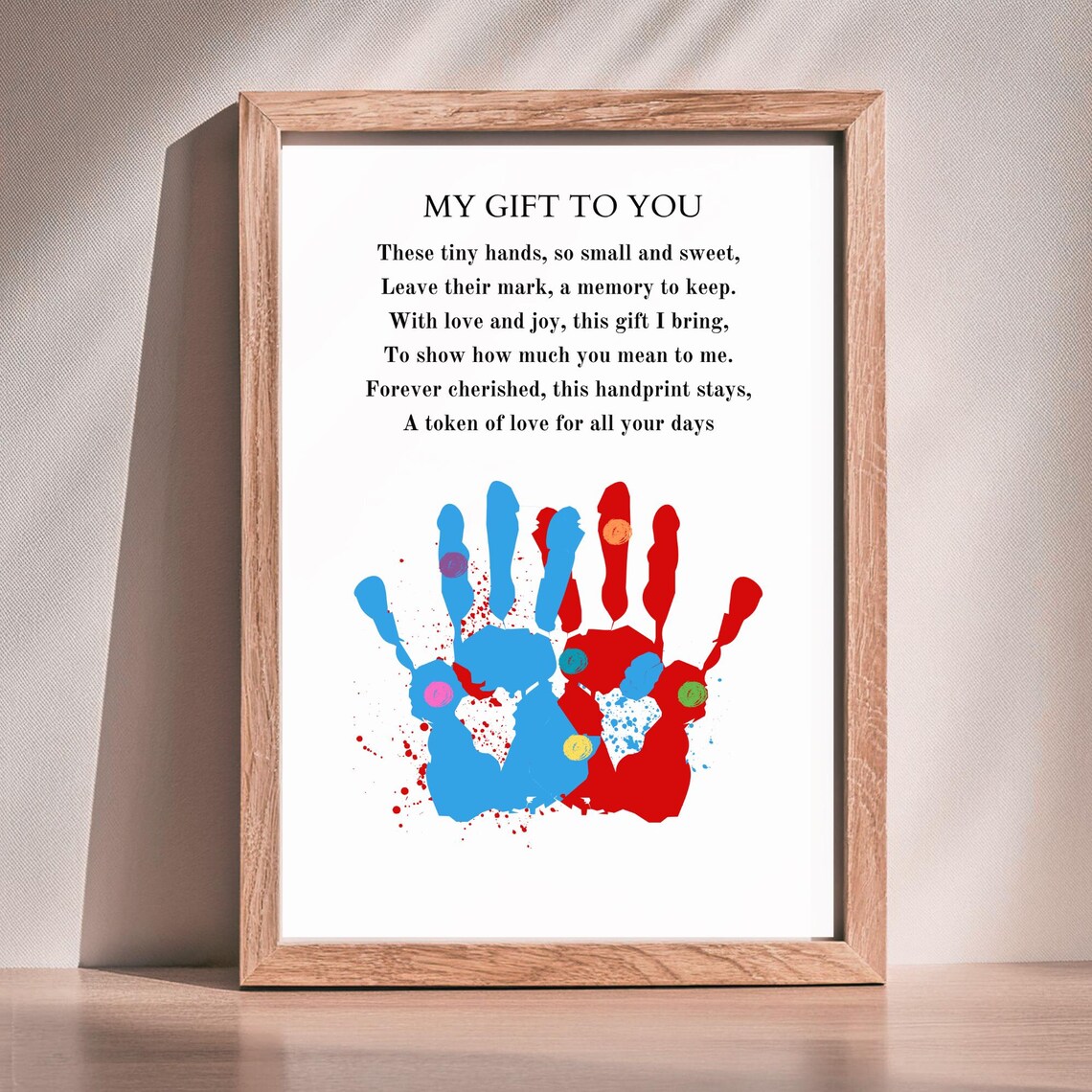 Custom Handprint Keepsake Digital Download DIY Handprint Gift for ...