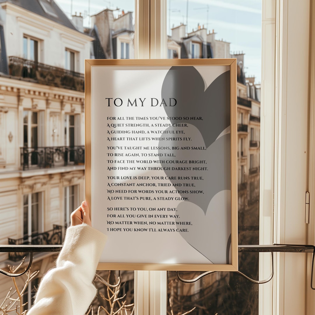 Dad Poem Frame - Instant Print Heartfelt Dad Gift - Instant Home Decor ...