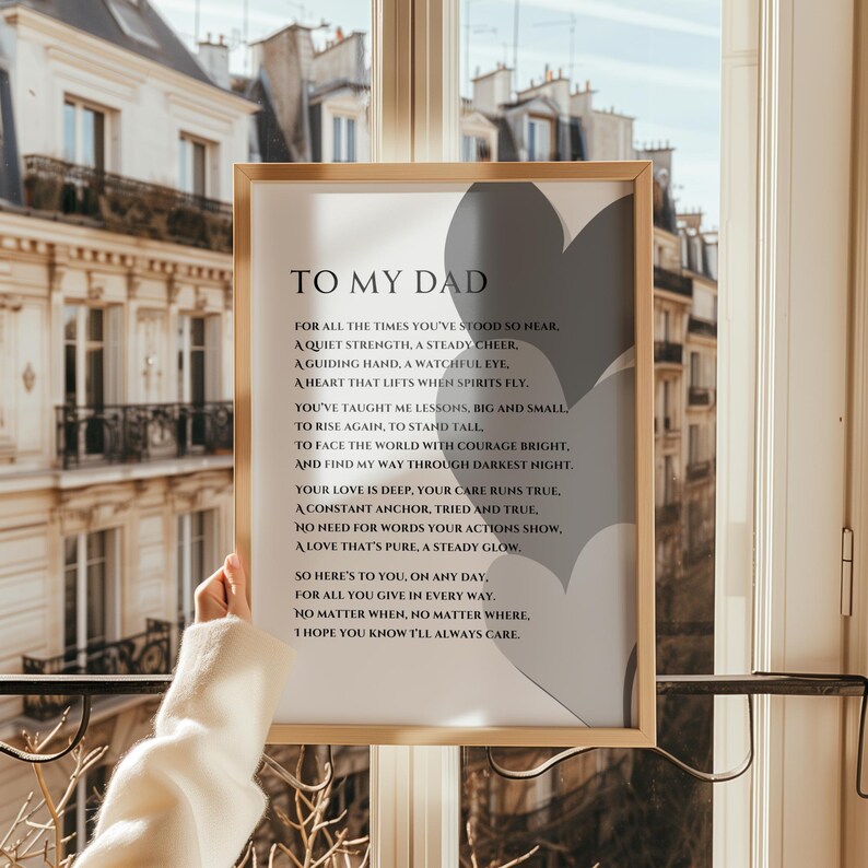 Dad Poem Frame - Instant Print Heartfelt Dad Gift - Instant Home Decor ...