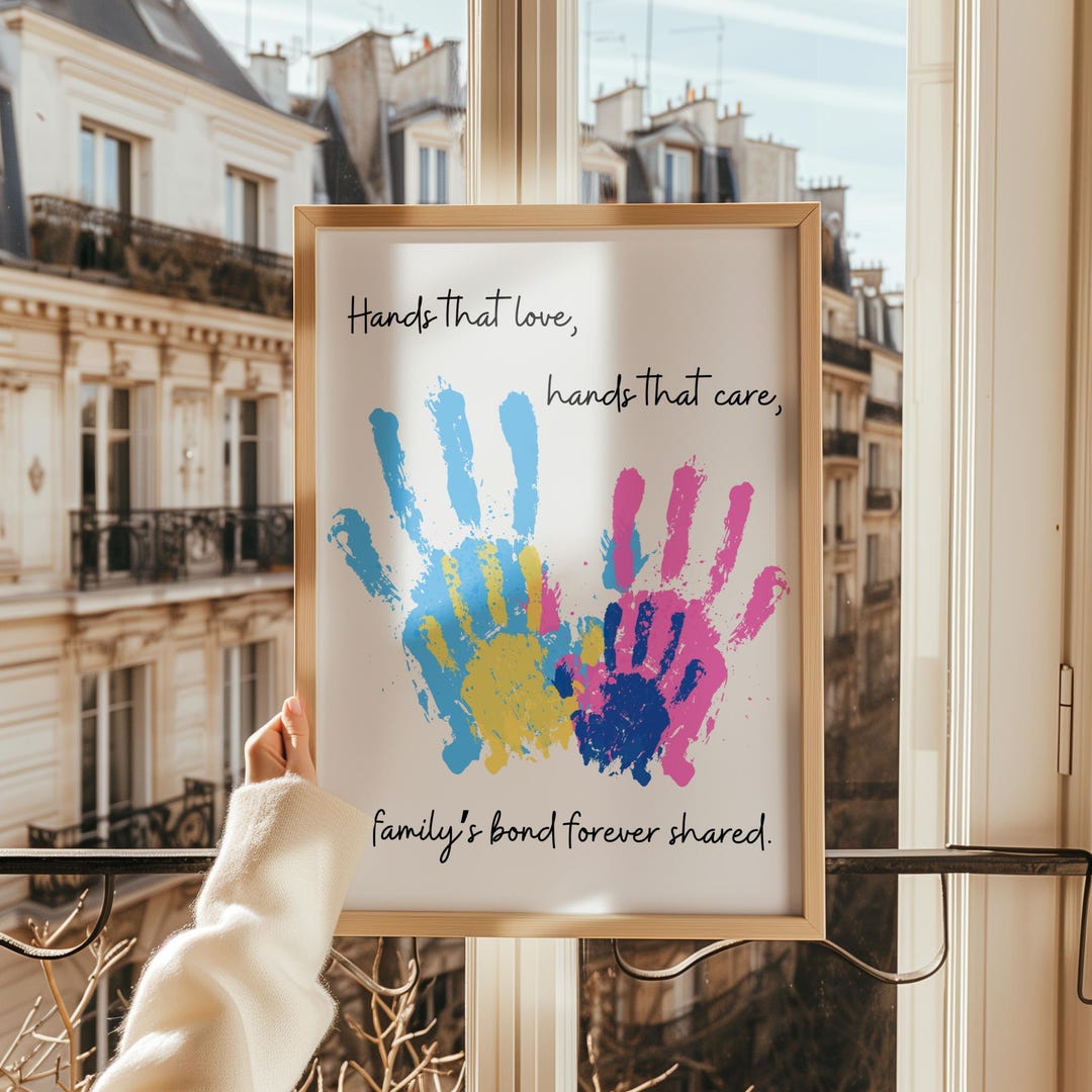 Family Handprint Wall Art Printable - Family Hands- Personalised Family ...