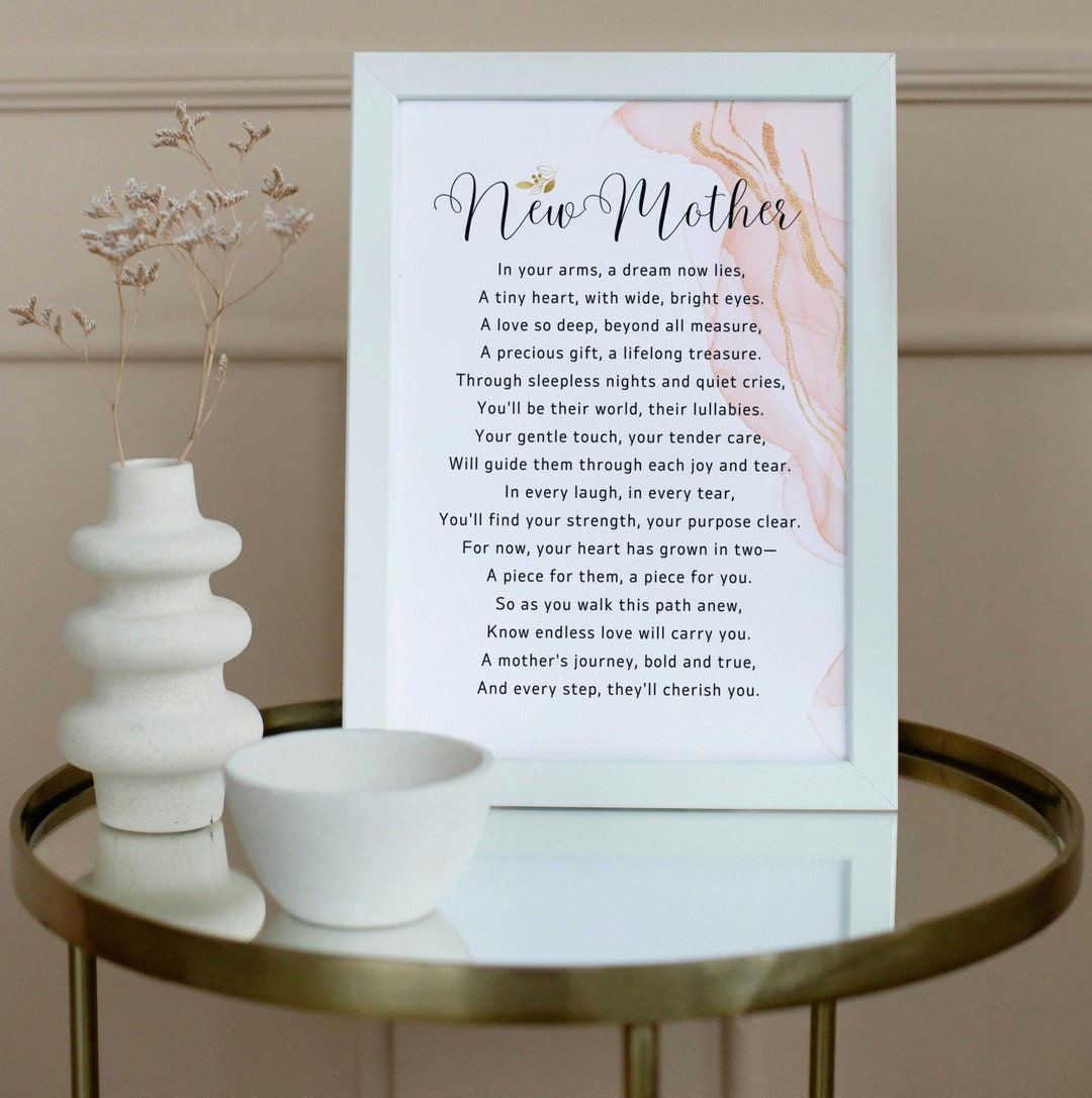 Encouraging Poem for New Moms Inspirational Keepsake for Baby Shower or ...