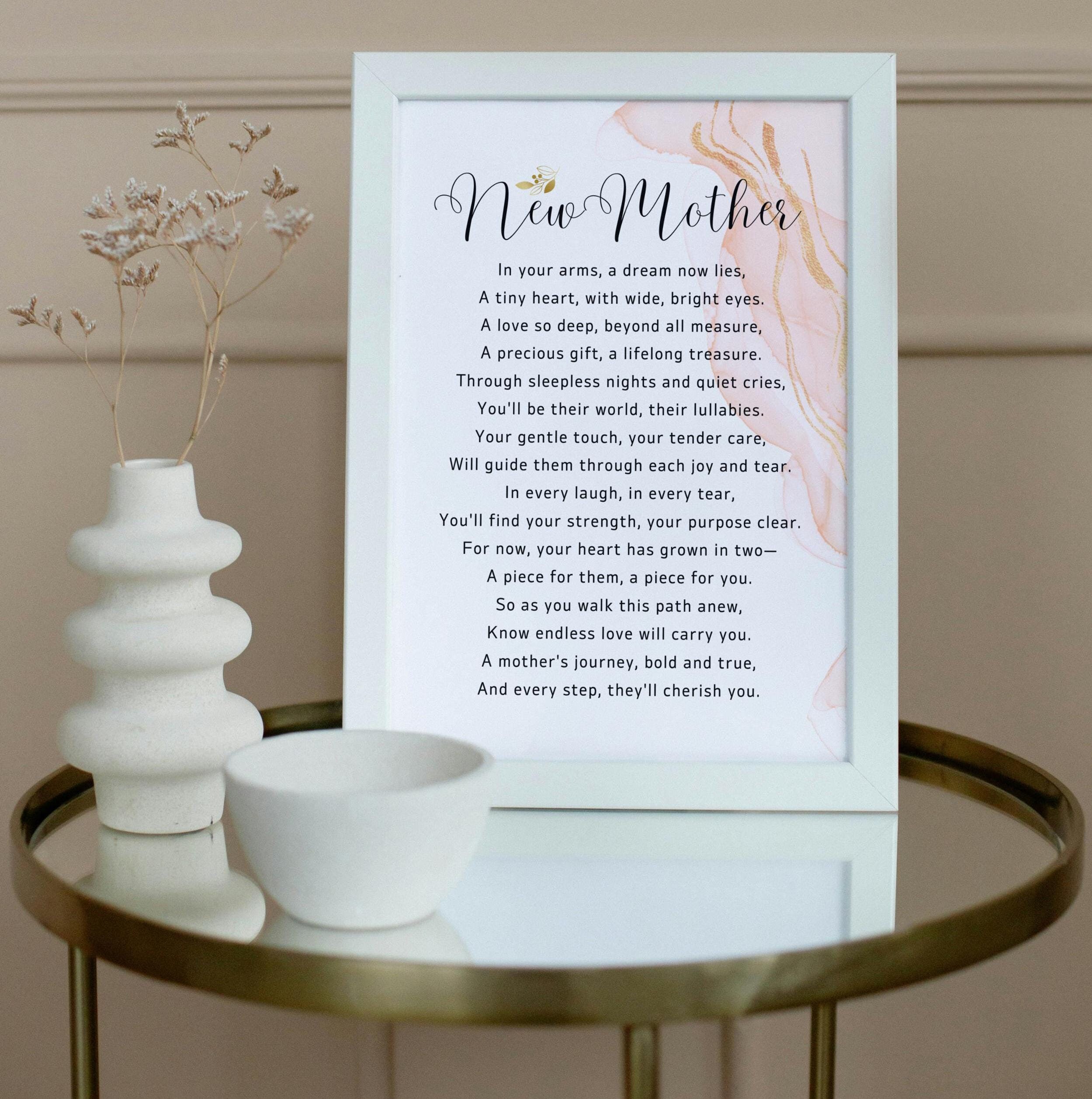 New Mum, Mother Printable Image,wall Hanging Keepsake, Present Ideas ...