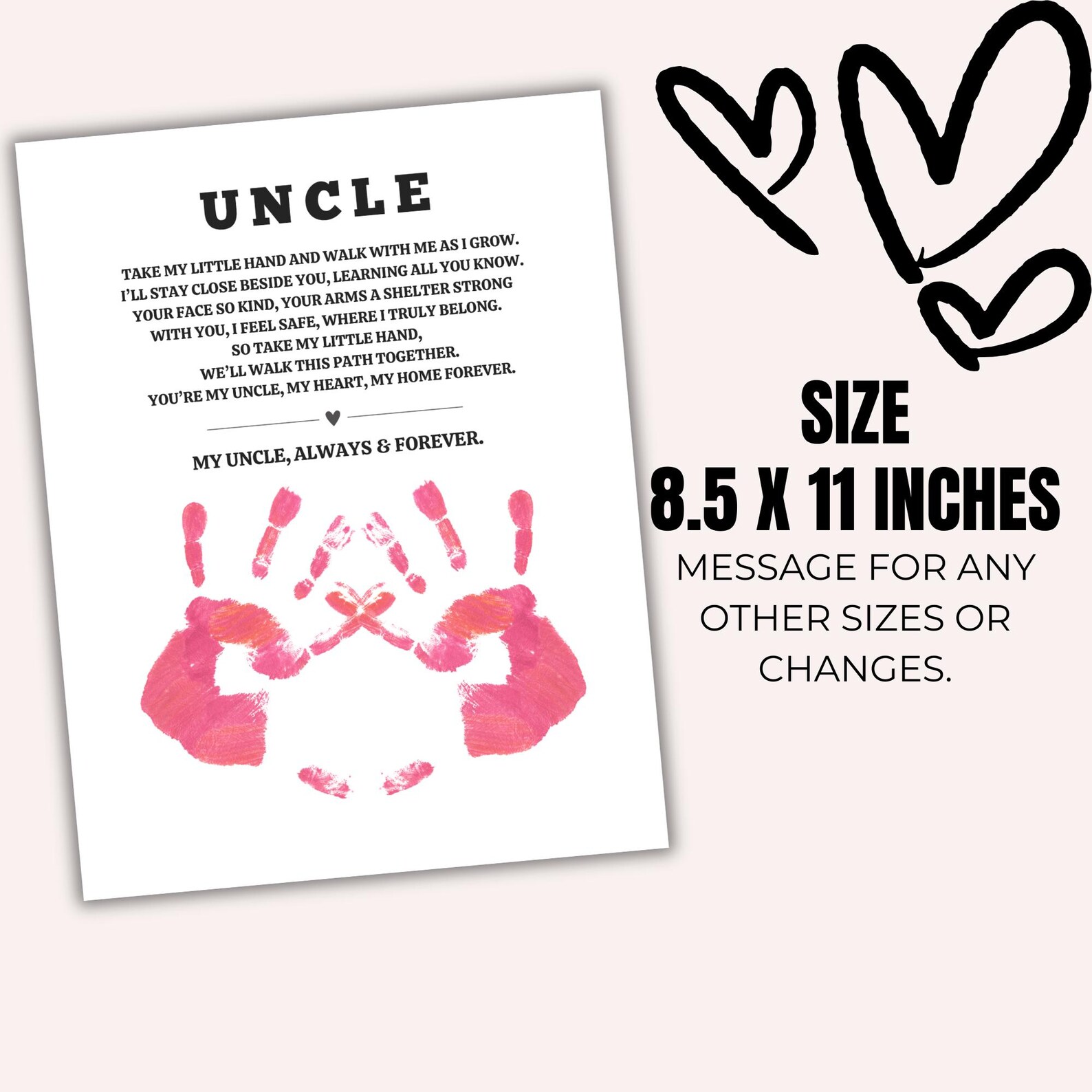 Uncle Handprint Art: DIY Birthday Gift, Preschool Craft (PDF Download ...