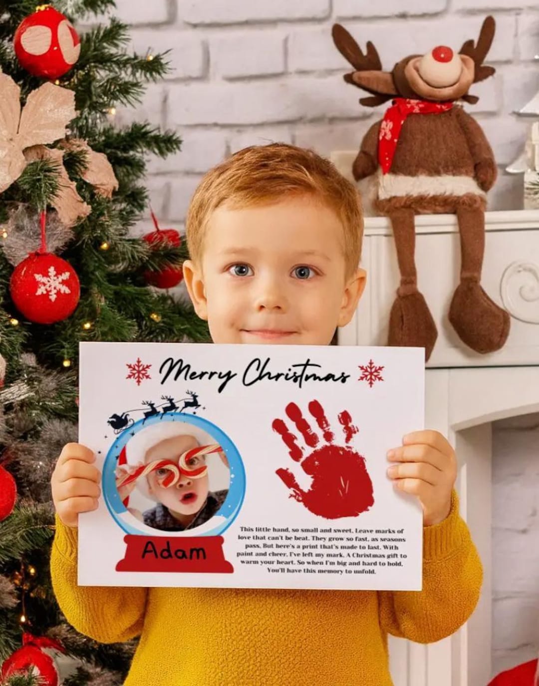 Snow Globe Handprint Craft – Christmas Poem Printable, DIY Toddler ...