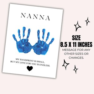 Nanna Handprint Gift- Nanny, Grandma, Mother's Day Gift - DIY Printable ...