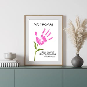 Teacher Appreciation Gift Handprint Art - Key Worker -childminder Gift ...