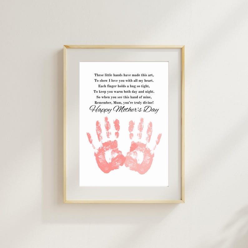 Mother’s Day Handprint Craft -DIY Printable Handprint Art - Mother’s ...