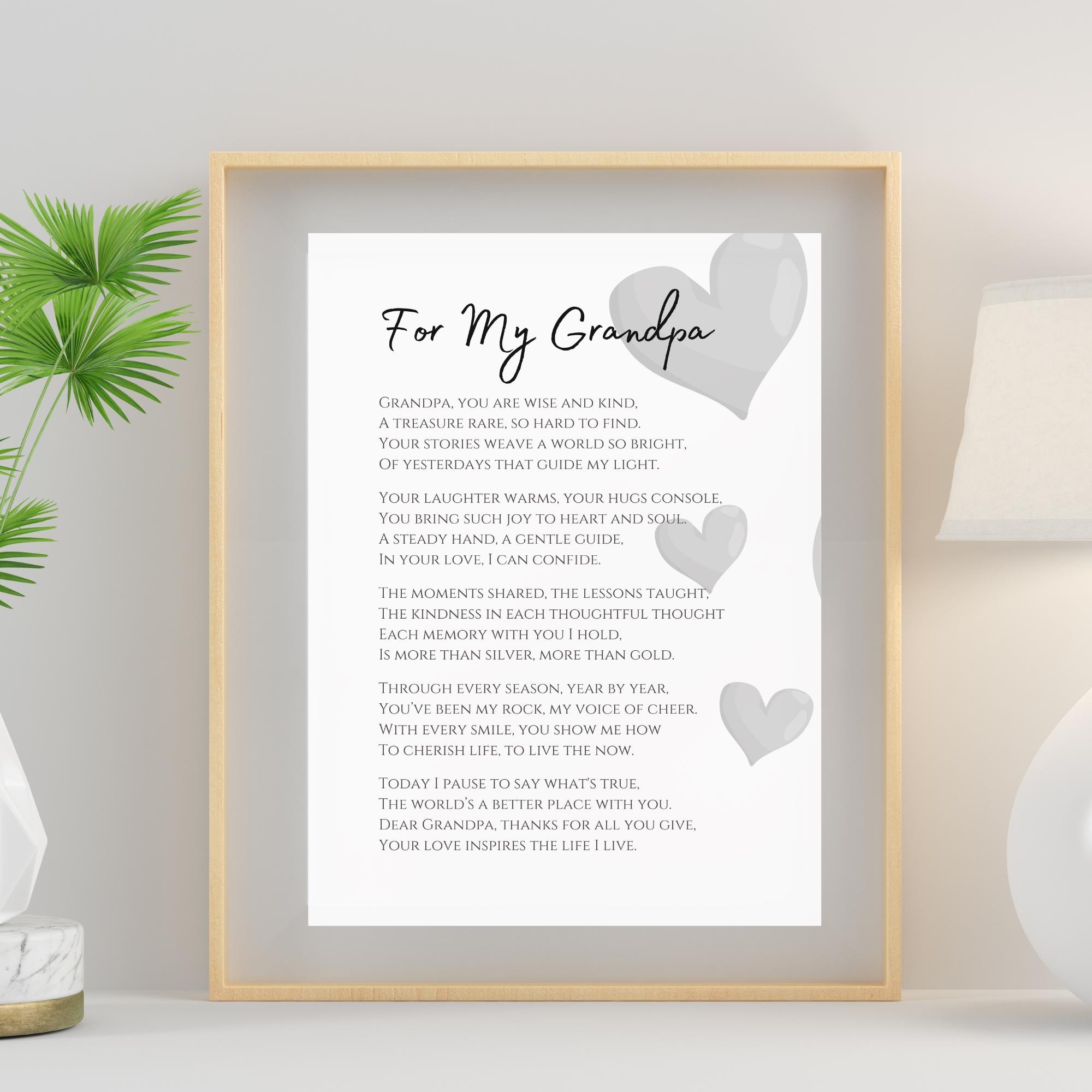 Grandpa Poem Art - Christmas Gift for Grandpa - Heartfelt Present for ...