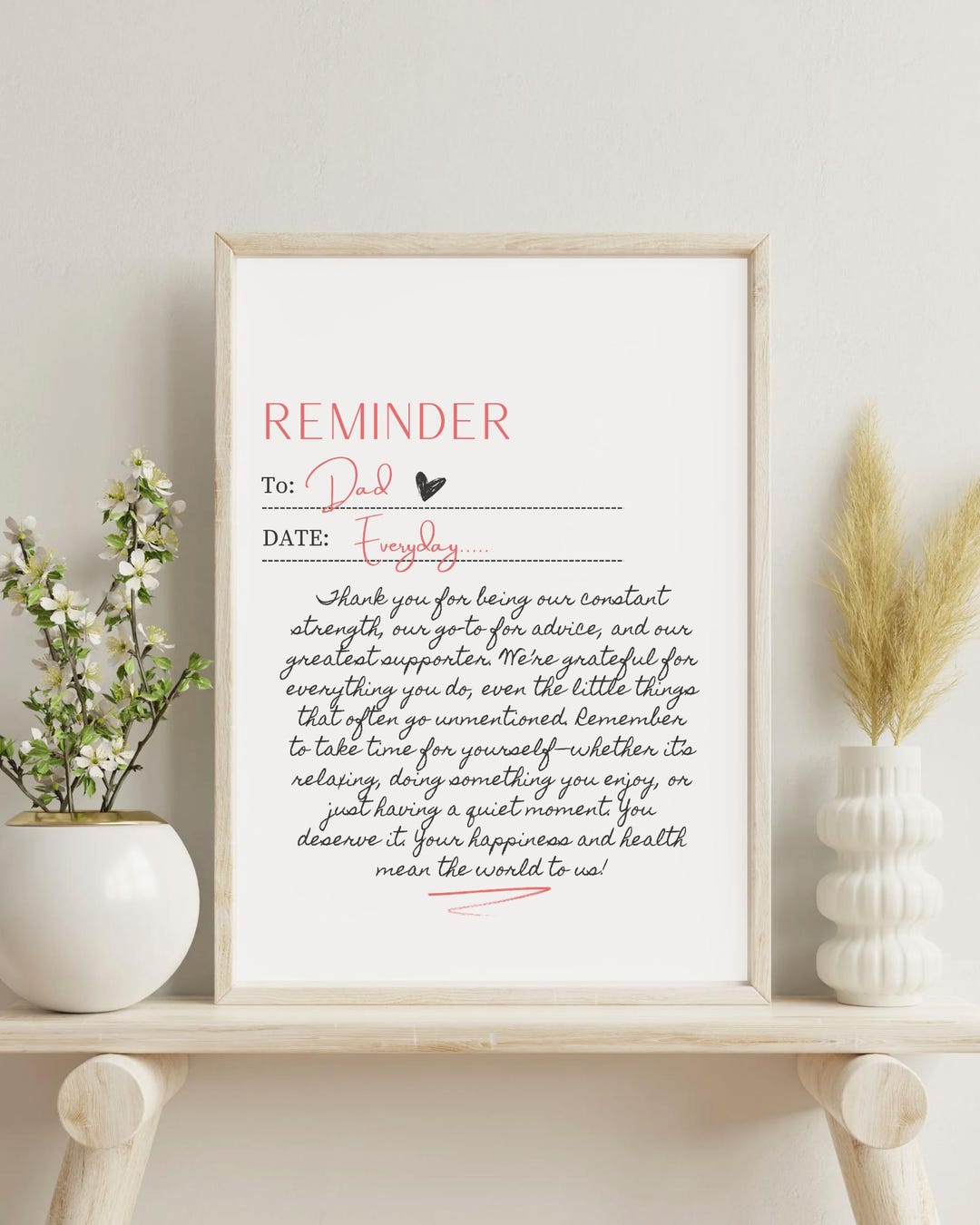 Daddy, Da, Dad Reminder Print, Render Quotation Canvas Print, Gift Idea ...