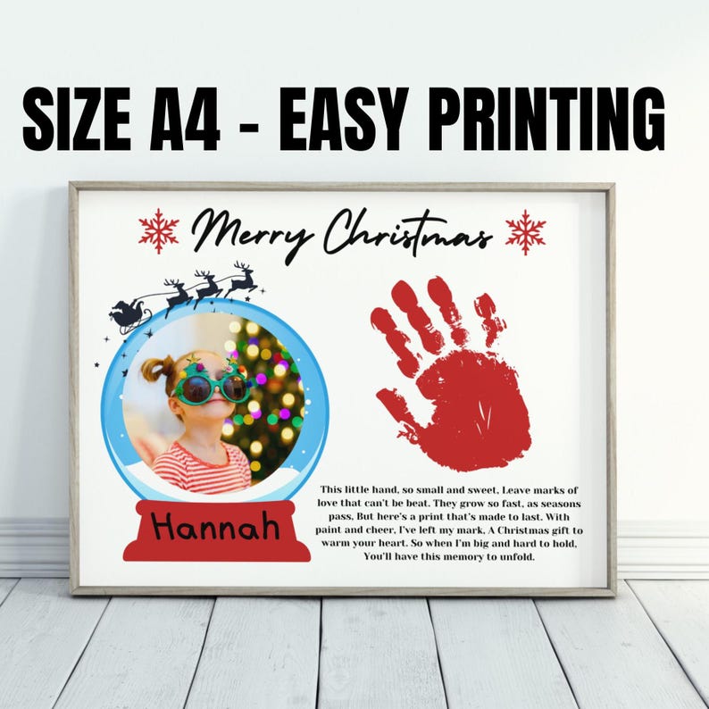 Snow Globe Handprint Craft – Christmas Poem Printable, DIY Toddler ...