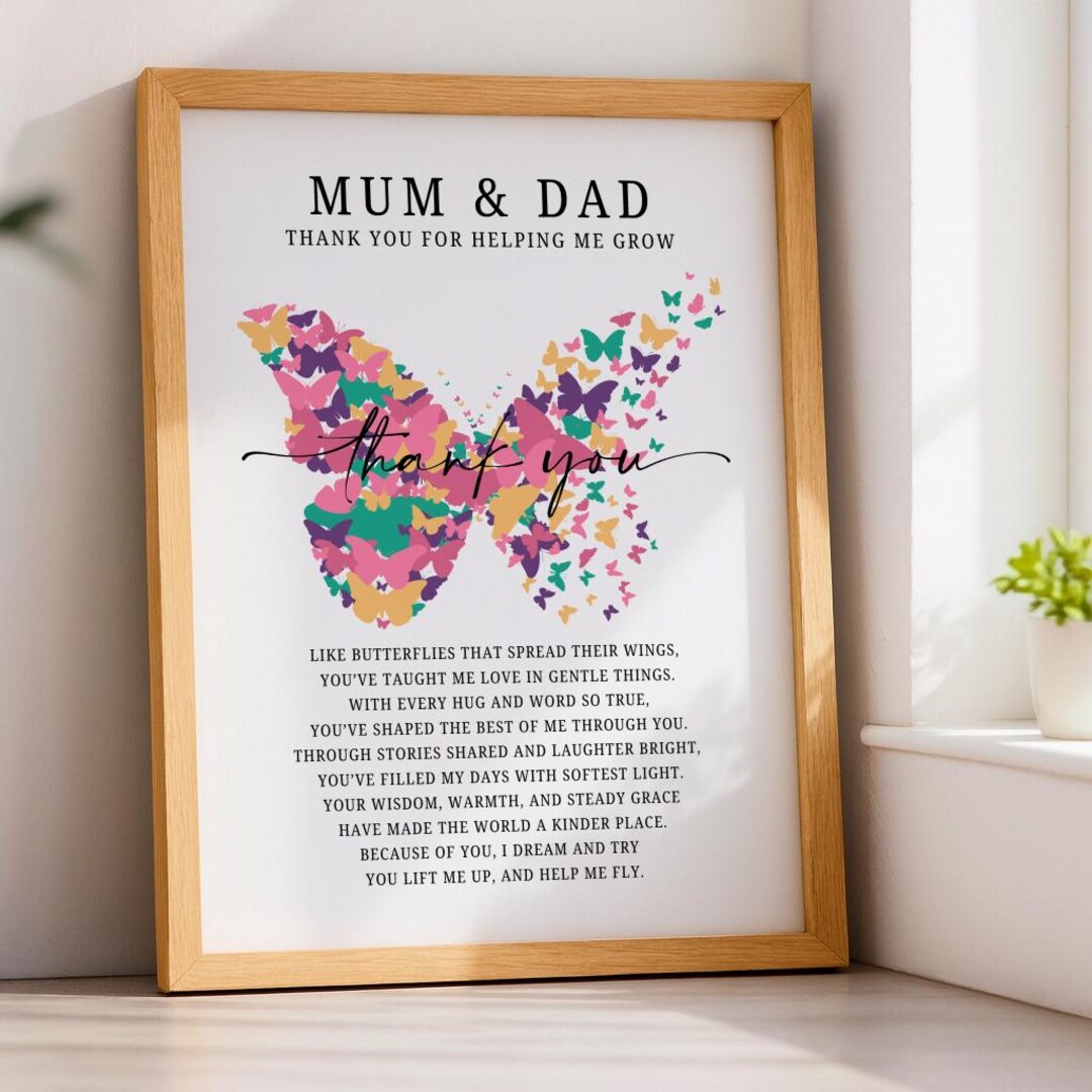 Heartfelt Mum and Dad Poem Print: Sentimental Parents Gift (digital ...