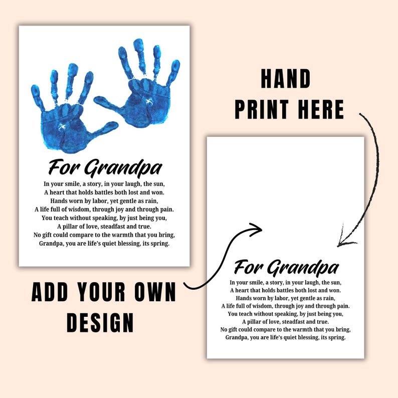 Grandpa Handprint Poem - Printable Wall Art Gift - Handprint Art - A ...