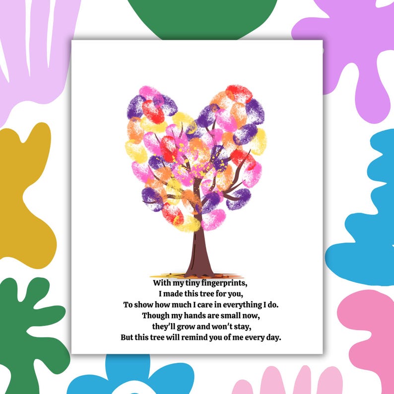 Fingerprint Tree Keepsake | Fun DIY Toddler Printables | Heart ...