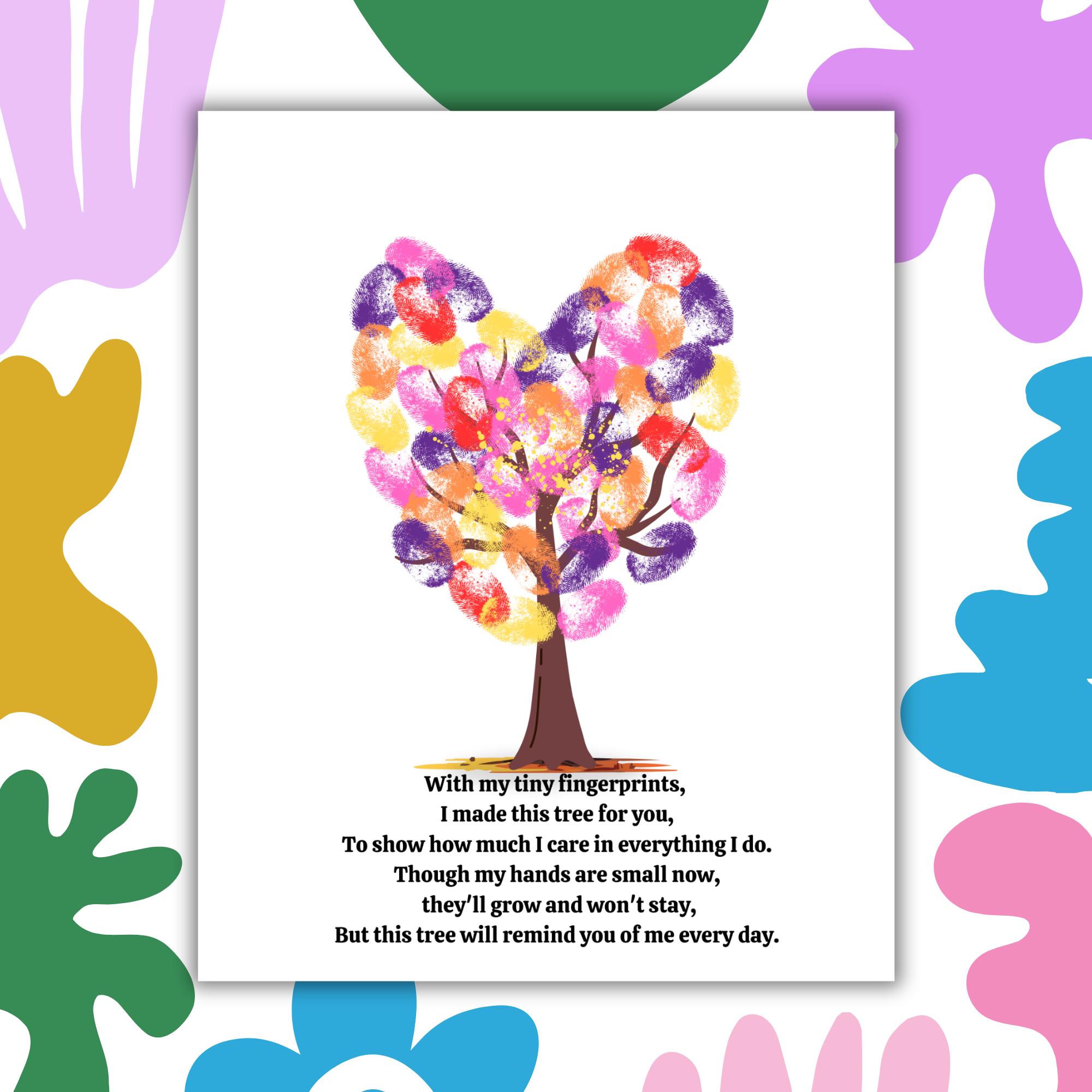 Fingerprint Tree Keepsake | Fun DIY Toddler Printables | Heart ...