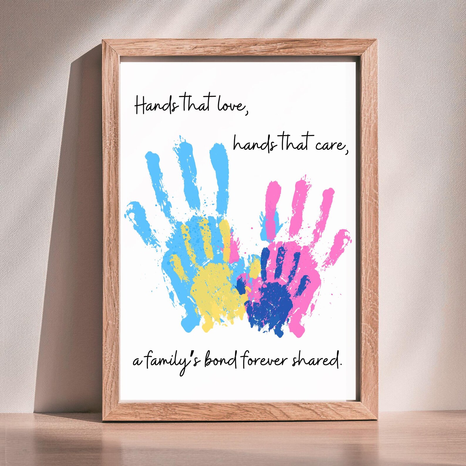 Family Handprint Wall Art Printable - Family Hands- Personalised Family ...