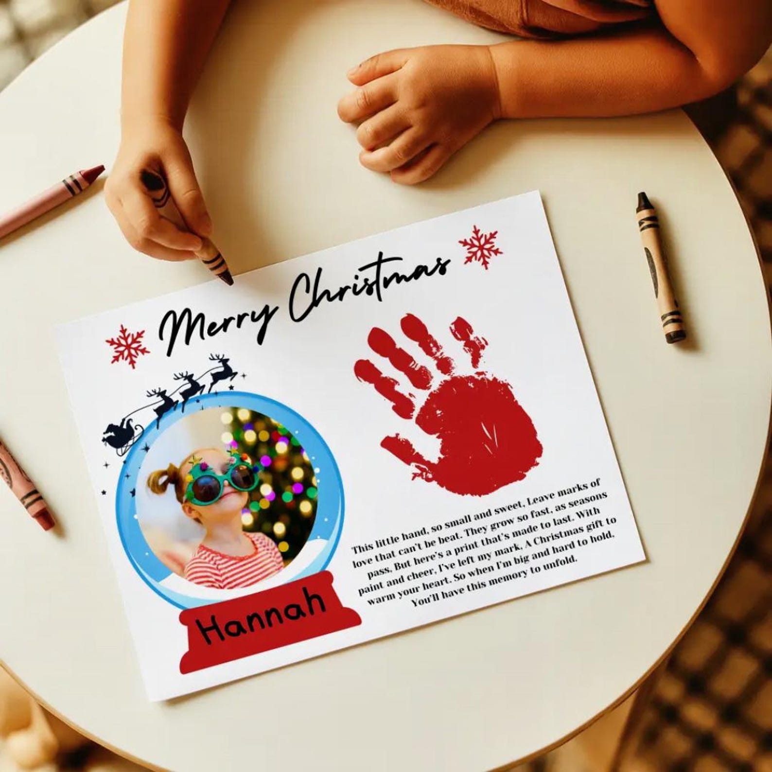 Snow Globe Handprint Craft – Christmas Poem Printable, DIY Toddler ...