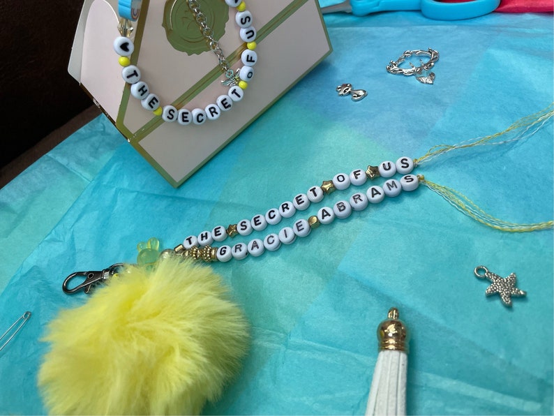 Gracie Abrams secret of Us Yellow Keychain With Faux Fur Pompom and ...