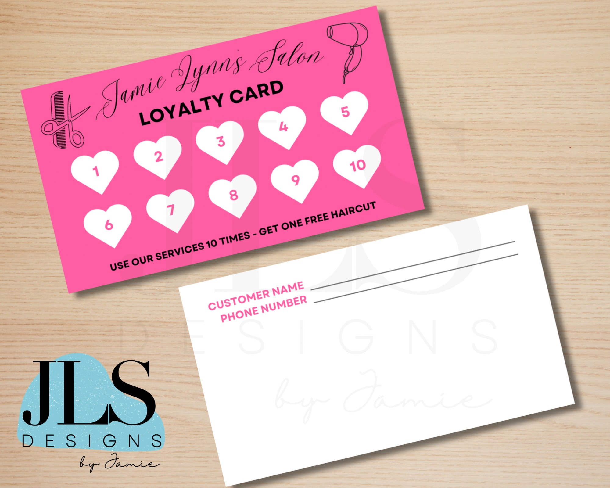 Hair Salon Loyalty Card Template Hairstylist Loyalty Card Template ...