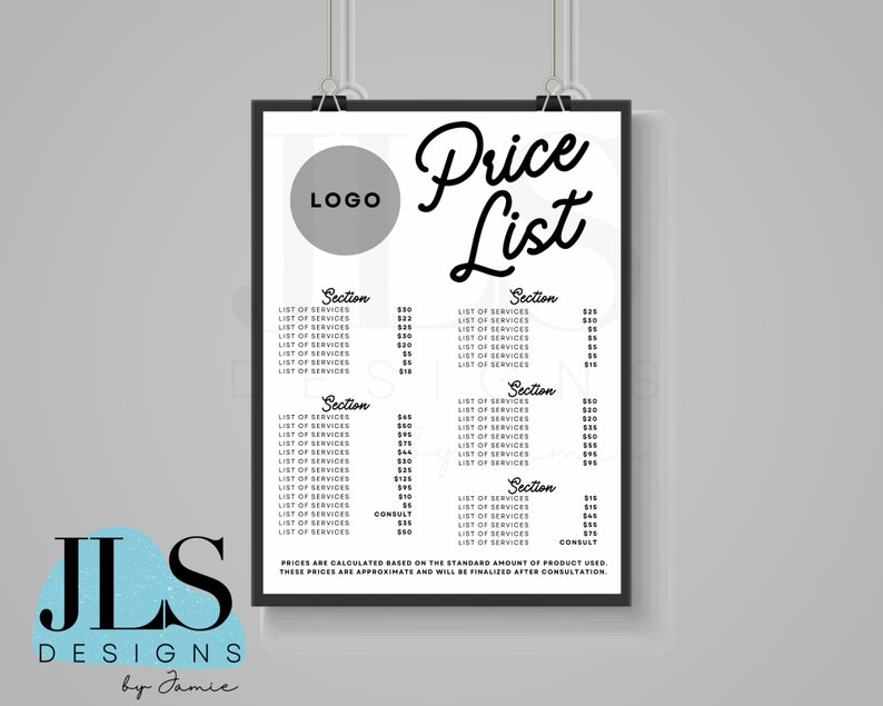Business Digital Price List Template - Editable Business Price List ...