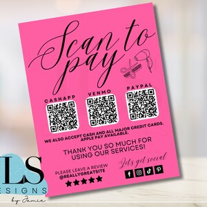 Hair Salon Scan to Pay Template - Hairstylist Scan and Pay Template ...