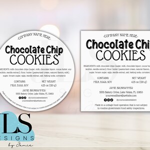 Bakery Ingredient Label Template, Cottage Bakery Food Label Template ...