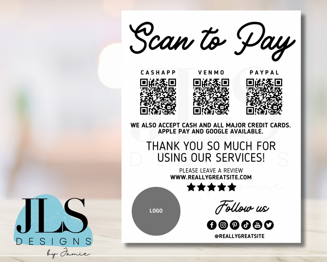 Scan to Pay Event Sign Template Qr Code Scan and Pay Sign Small ...