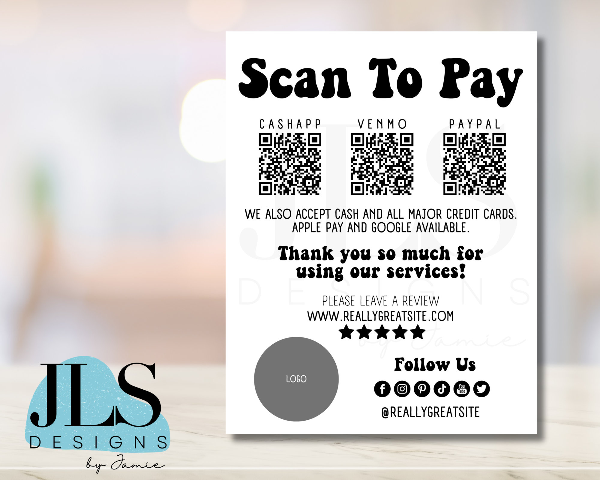 Scan to Pay Event Sign Template - Qr Code Scan and Pay Sign - Small ...