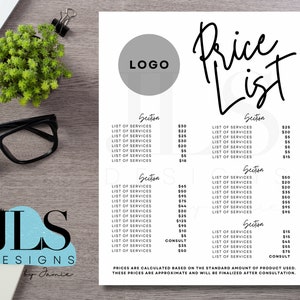 Business Digital Price List Template - Editable Business Price List ...