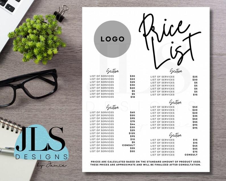 Business Digital Price List Template - Editable Business Price List ...
