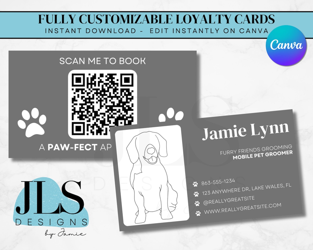 Groomer Business Card - Grooming Business Card Template - Pet Sitting ...