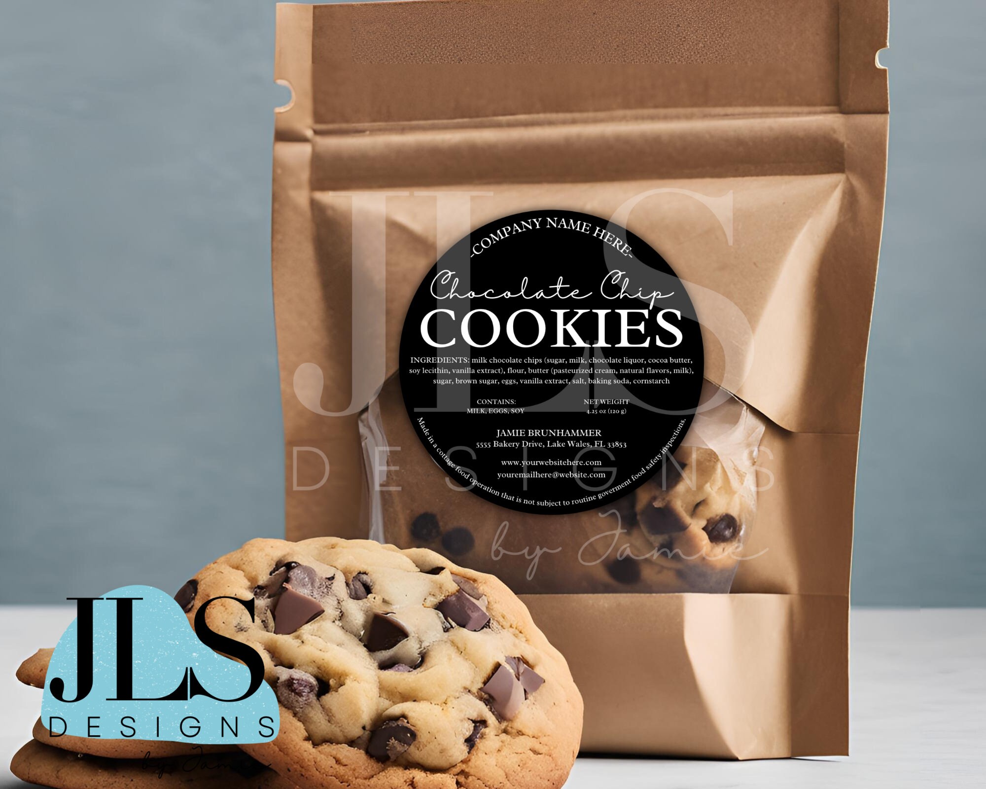 Bakery Ingredient Label Template, Cottage Bakery Food Label Template ...