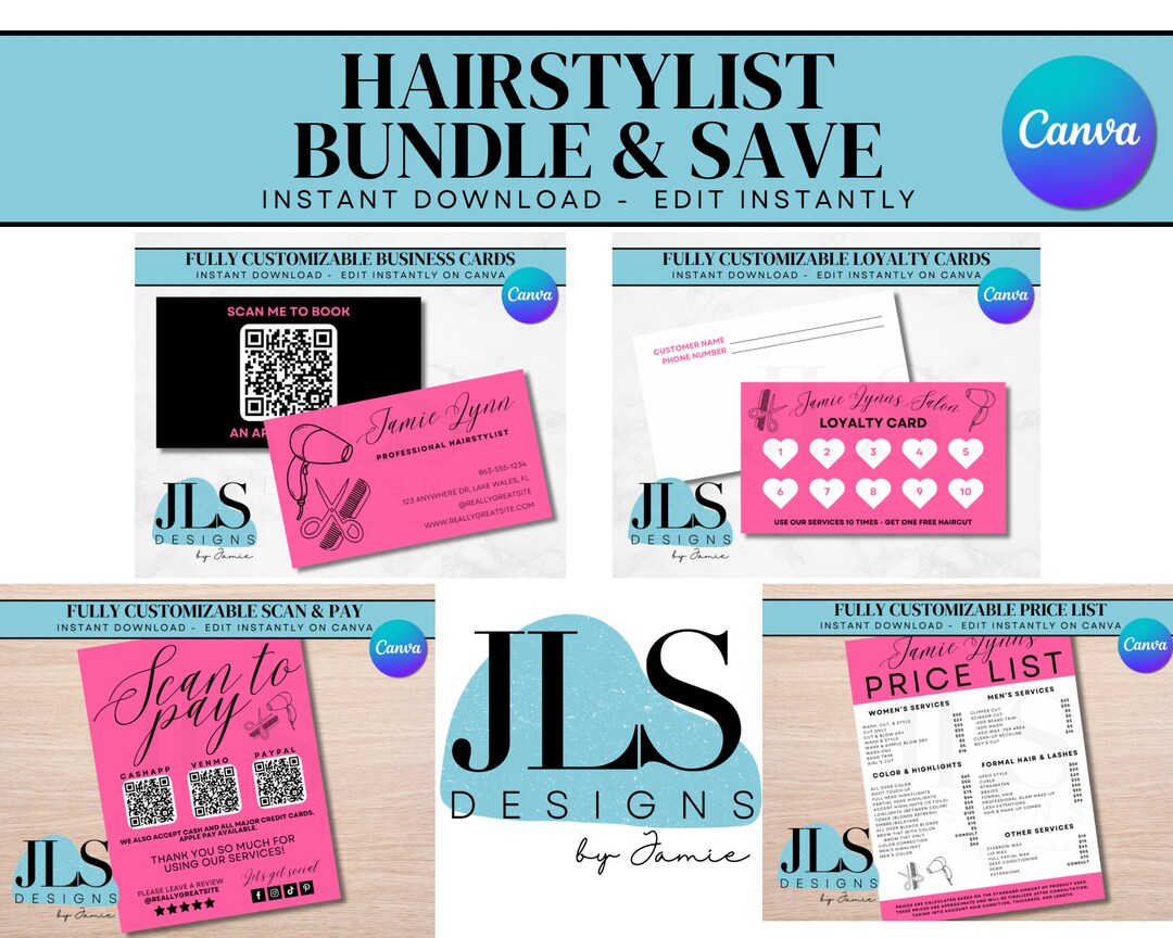 Hair Salon Business Bundle - Hair Salon Services Bundle - Small ...