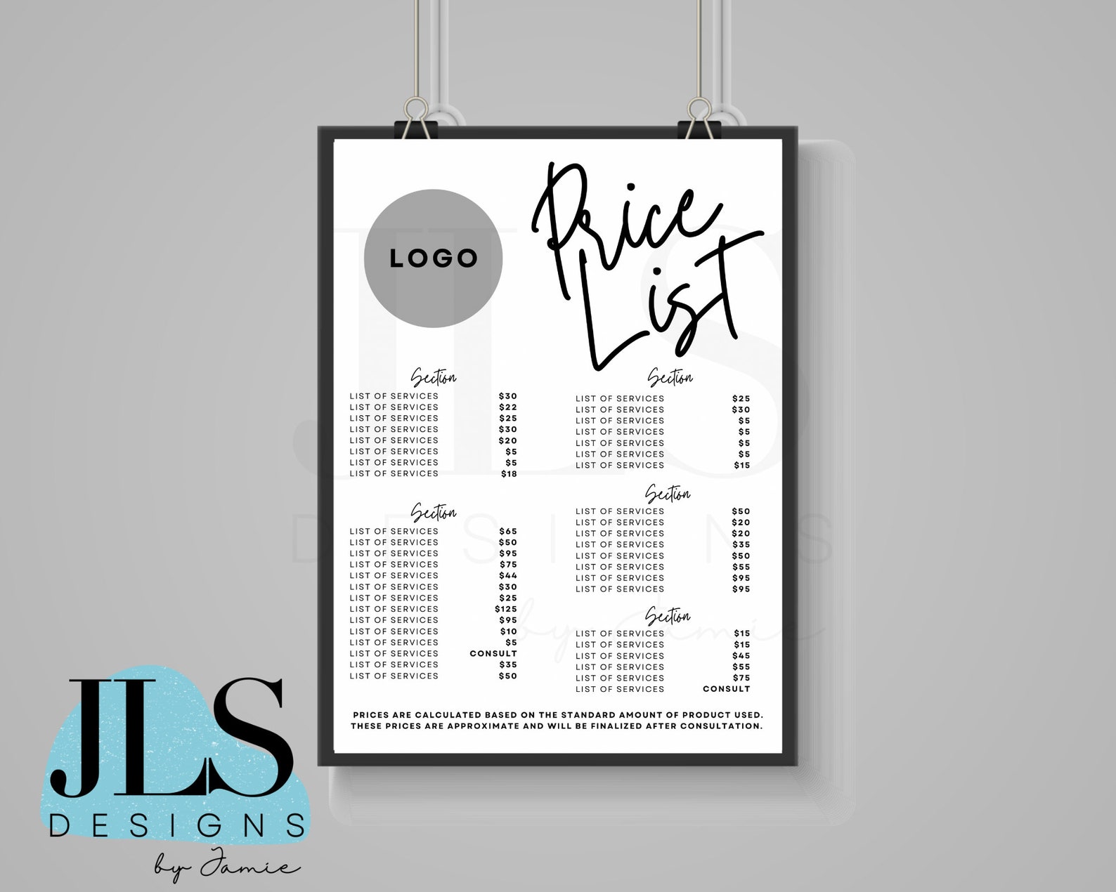 Business Digital Price List Template - Editable Business Price List ...
