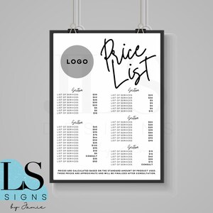 Business Digital Price List Template - Editable Business Price List ...