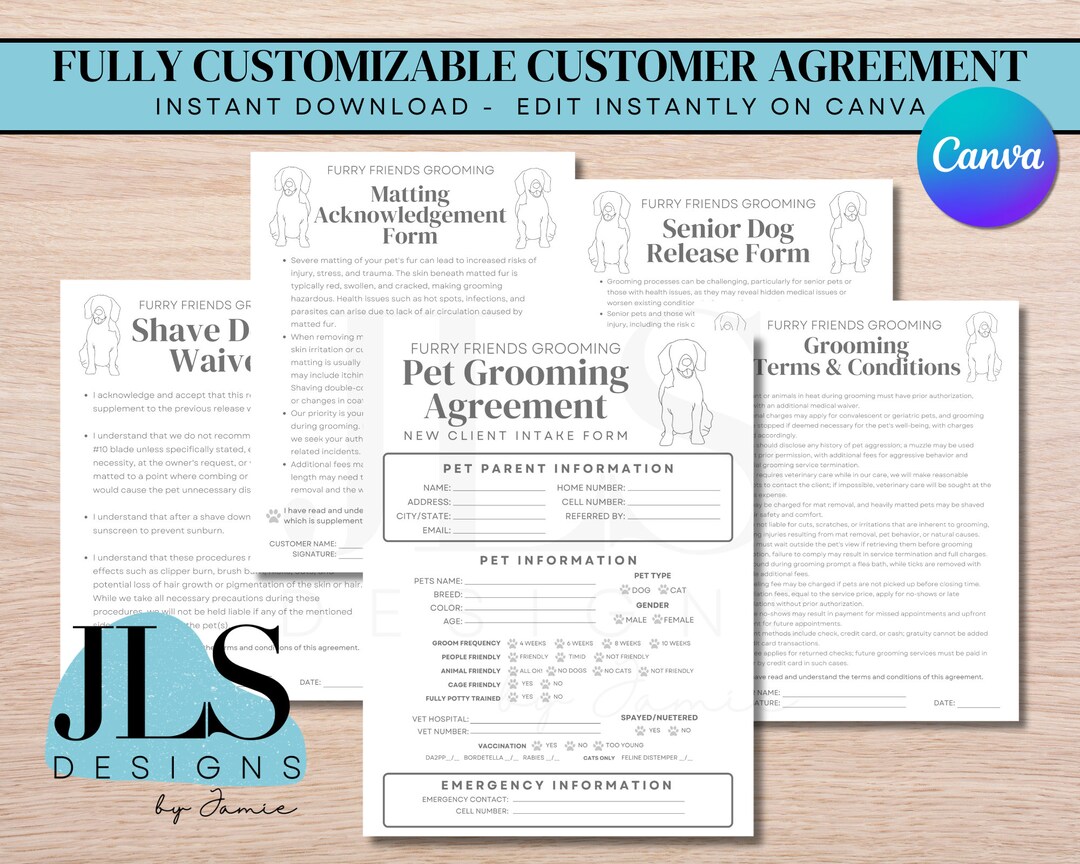 Pet Grooming Agreement Template Pet Grooming Terms and Conditions ...