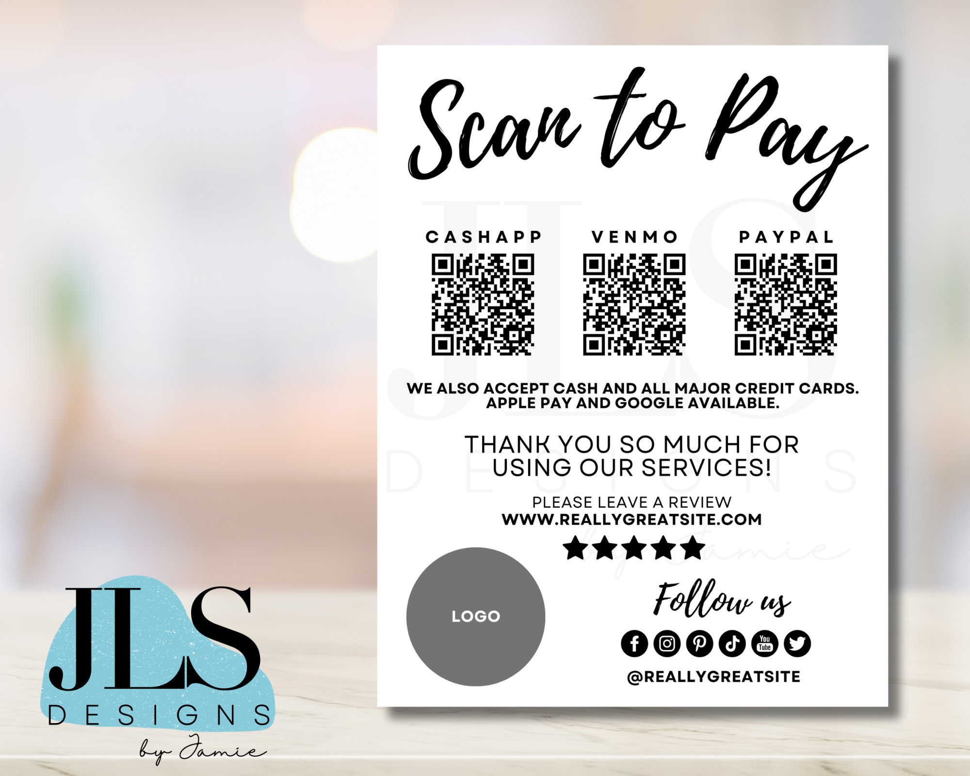 Scan to Pay Event Sign Template Qr Code Scan and Pay Sign Small ...