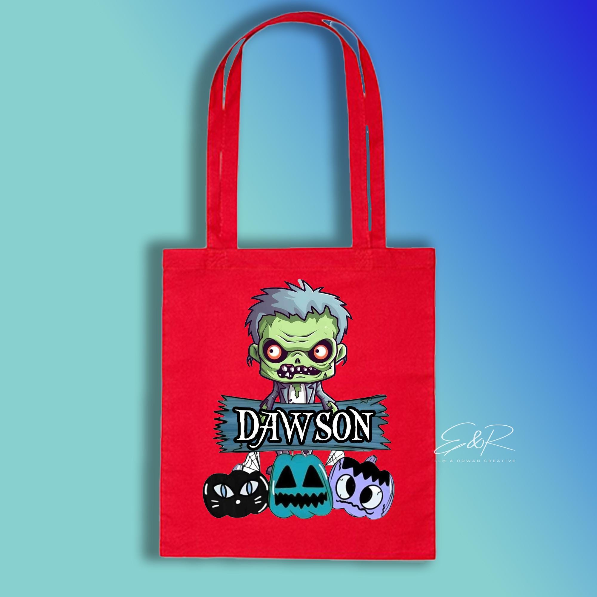 PERSONALISED Halloween Tote Bag, Trick or Treat Bag, Reusable Tote Bag ...