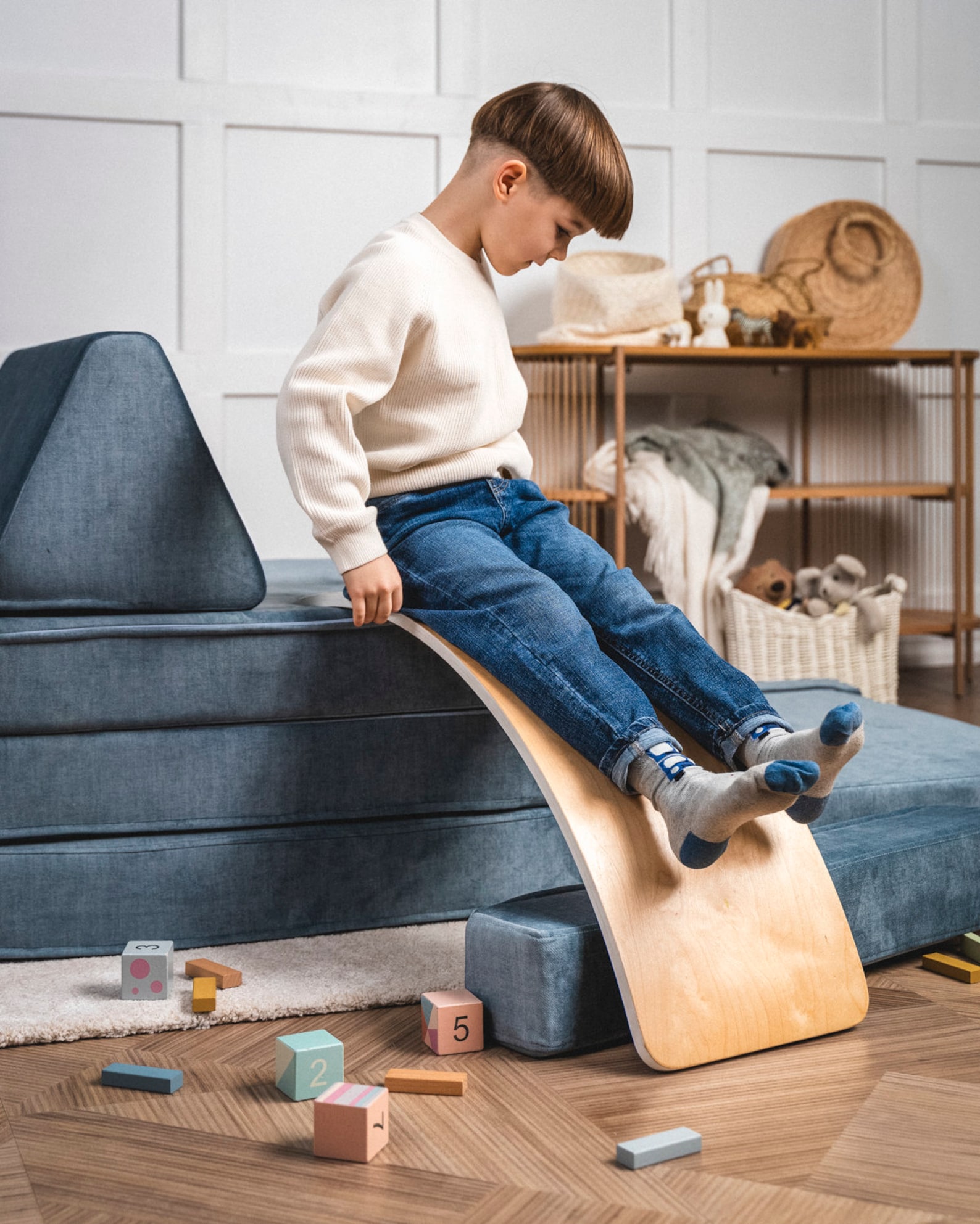 Stormy Blue Kids' Play Couch Play Sofa, Kids' Furniture, Modular Sofa ...