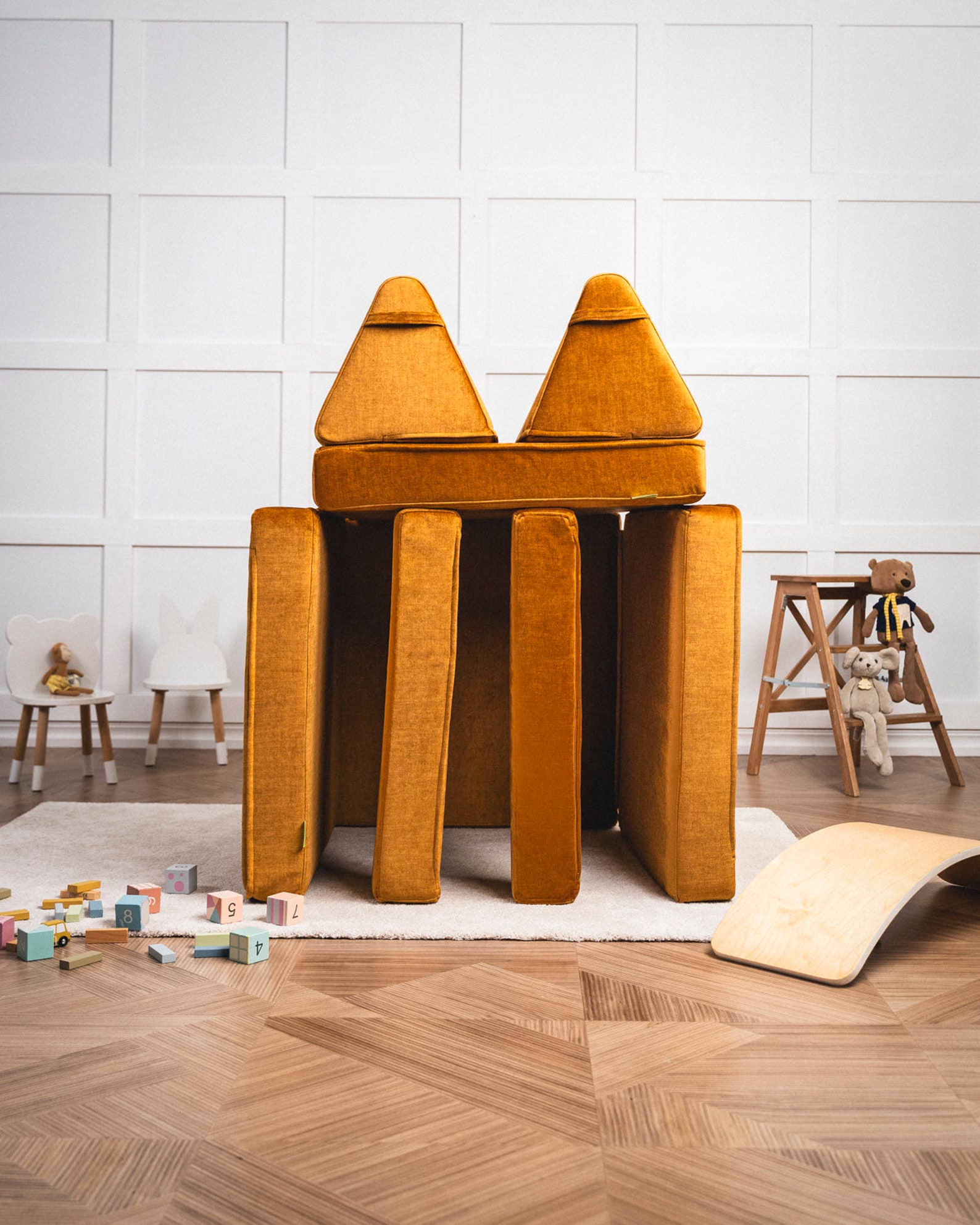 Sunset Yellow Kids' Play Couch - Play Sofa, Kids' Furniture, Modular ...