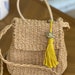 Handmade Mini Shell Tassel Keychain, Yellow Recycled Cotton - Etsy
