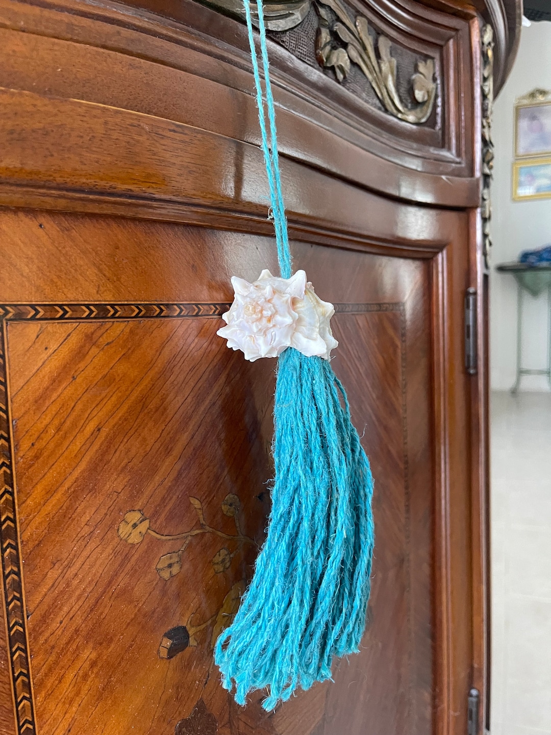 Handmade Blue Shell Tassel, Recycled Cotton - Etsy