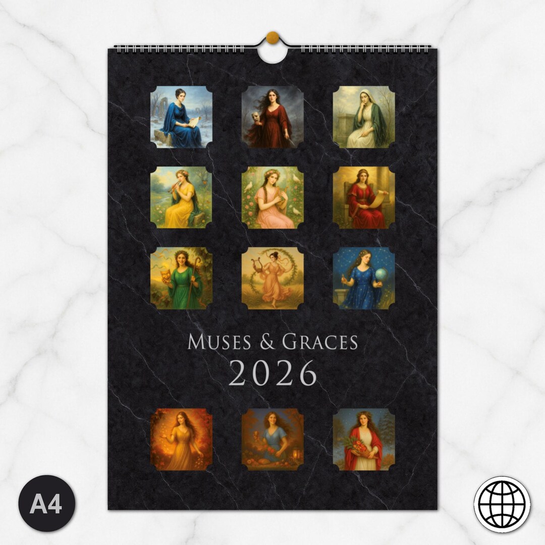 The Muses and the Graces 2026 Wall Calendar – 12 Months of Greek ...