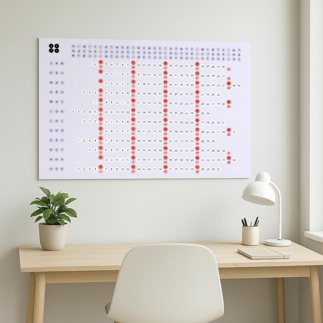2026 Bubble-style Calendar (english, No Local Holidays) – Minimal ...