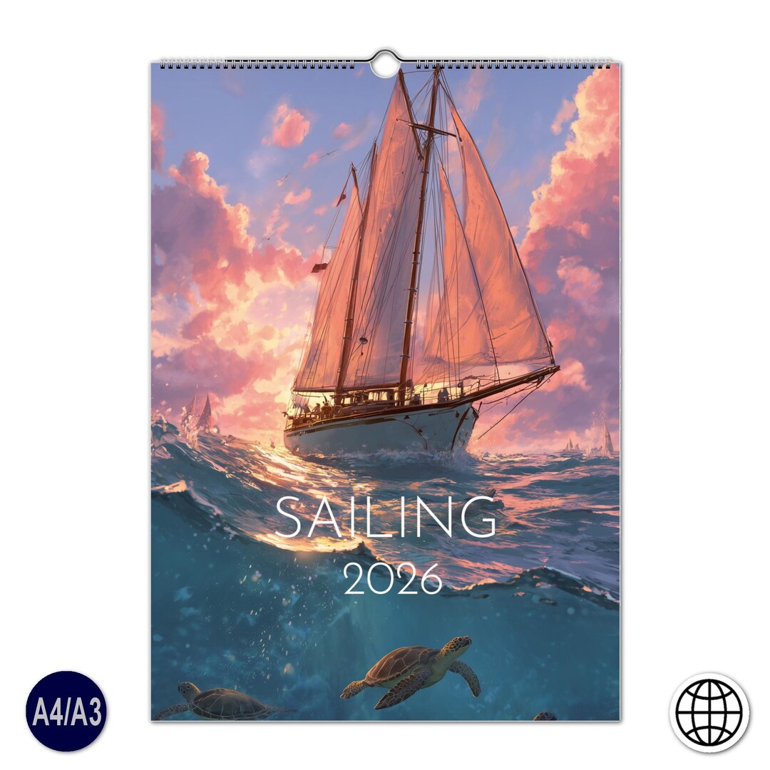 Sailing 2026 Wall Calendar – Sailboats, Lunar Phases, Major Regattas ...